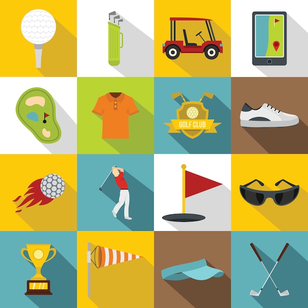 Vibrant Collection of Iconic Golf Symbols and Equipment | Jiffy Designs