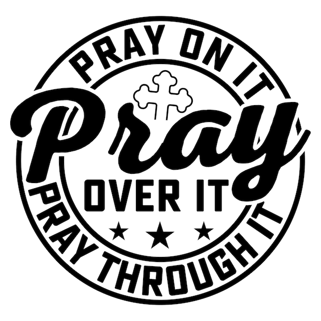 Inspirational Faith Emblem with Ornate Cross and Motivational Slogan ...
