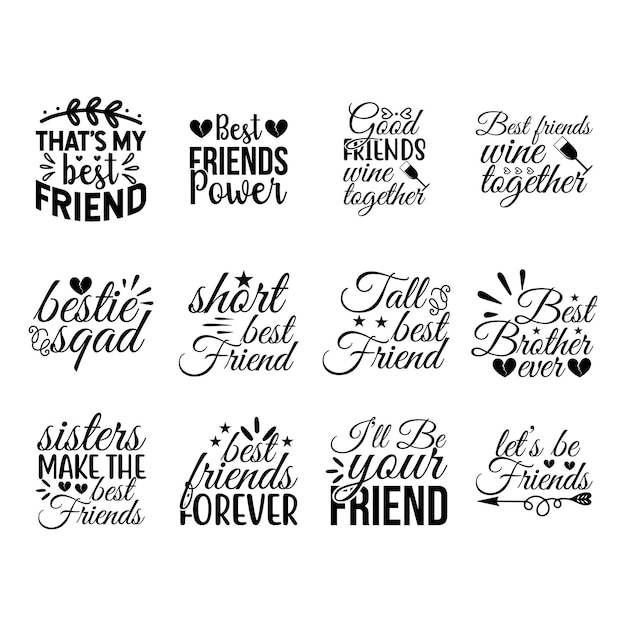 Diverse Typographic Designs for Celebrating Friendship and Togetherness ...