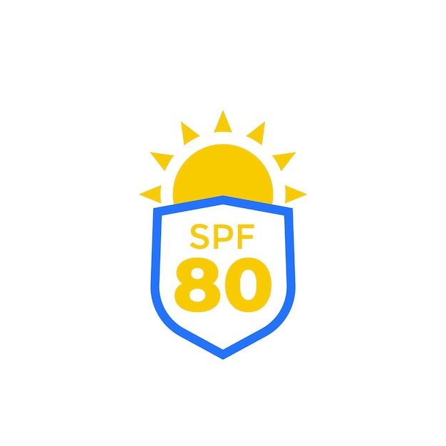 Vibrant Sun Protection Symbol with SPF 80 Rating | Jiffy Designs