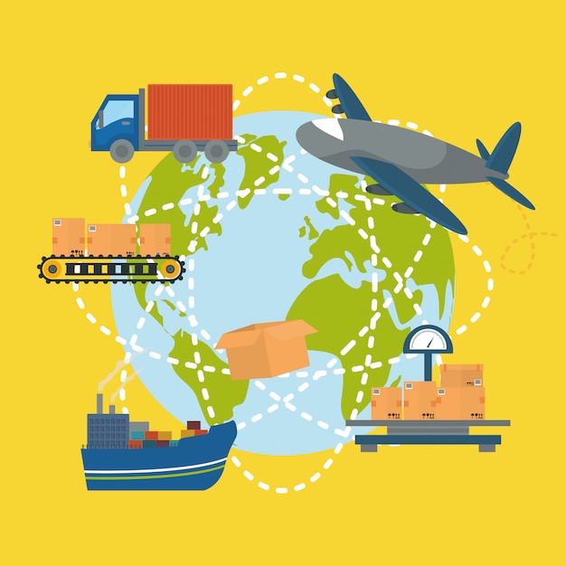 Global Logistics and Transportation Network Illustration | Jiffy Designs