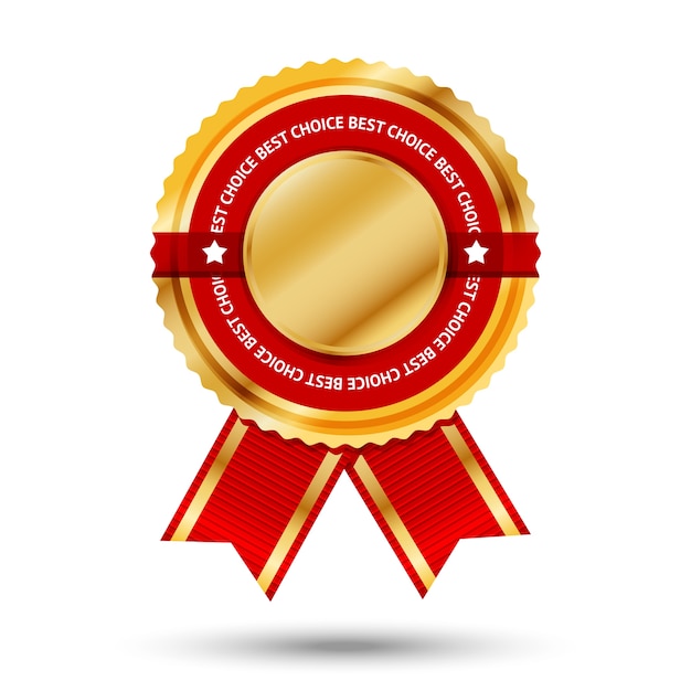 Vibrant Golden Award Badge with Ribbon and Accolades | Jiffy Designs