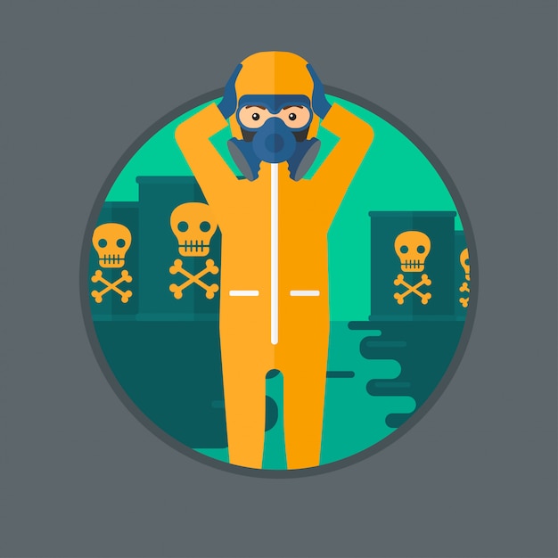 Hazardous Biohazard Suit Surrounded by Toxic Symbols | Jiffy Designs