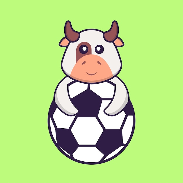 Adorable Cow Nestled in Soccer Ball | Jiffy Designs