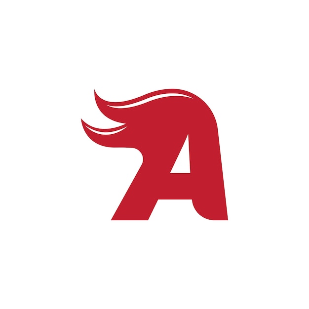 Vibrant Red Fiery Letter A with Swooping Lines | Jiffy Designs