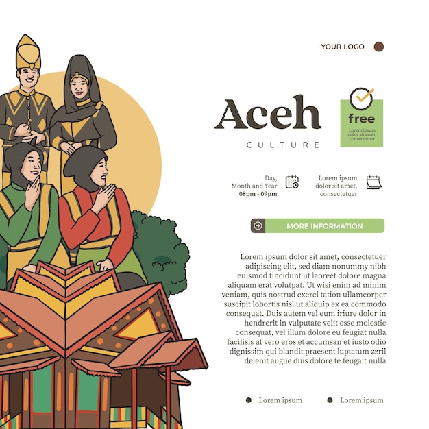 Vibrant Illustration of Traditional Aceh Culture and Landmarks | Jiffy ...