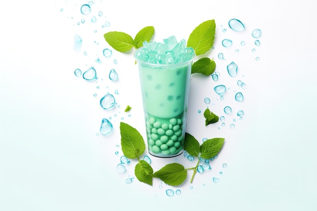 Refreshing Mint-Infused Bubble Tea with Vibrant Green Pearls | Jiffy ...
