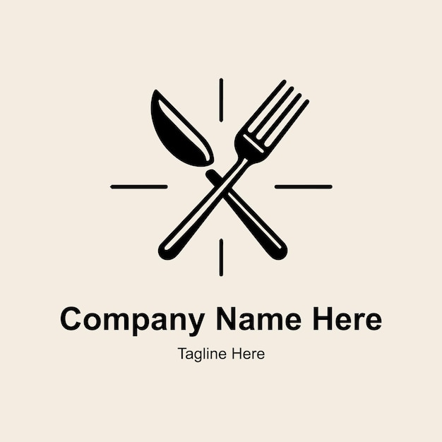 Elegant Dining Utensils Logo with Company Name | Jiffy Designs