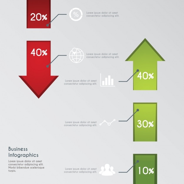 Minimalist Business Infographic with Arrows and Percentages | Jiffy Designs
