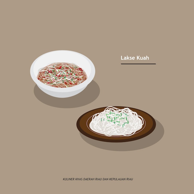 Delectable Laksa Kuah and Savory Rendang Dish Illustration | Jiffy Designs