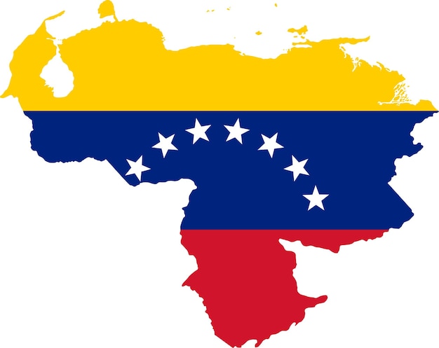 Vibrant Map of Venezuela with Iconic National Colors | Jiffy Designs