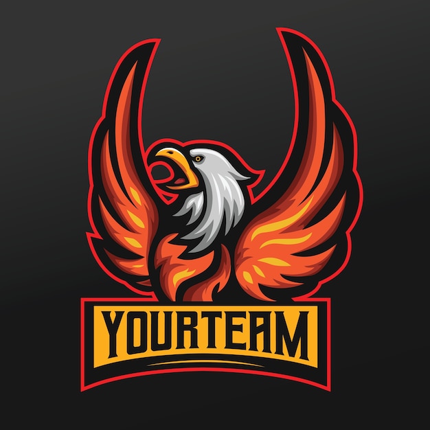 Majestic Fiery Phoenix Emblem with Team Name | Jiffy Designs