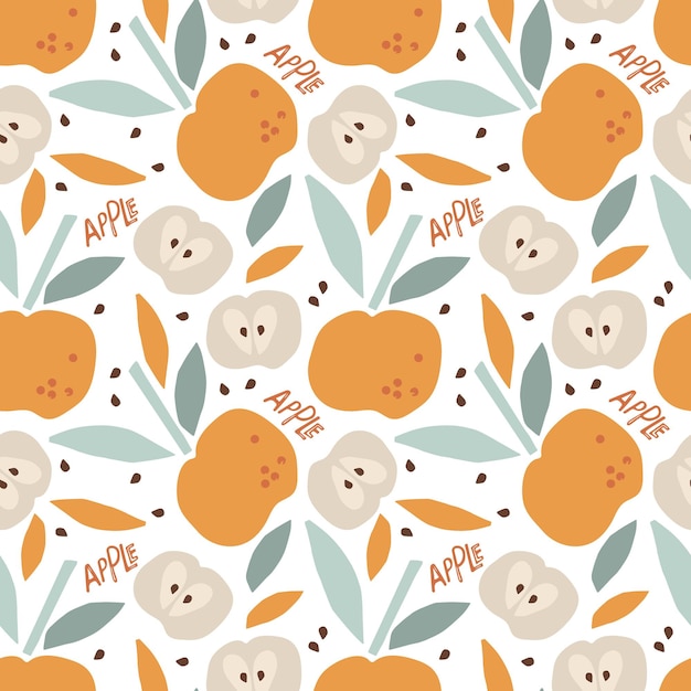 Vibrant Orchard: A Delightful Apple and Pear Pattern | Jiffy Designs