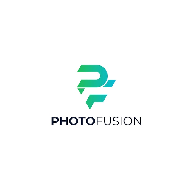 Vibrant Overlapping Shapes in Turquoise Photofusion Logo | Jiffy Designs