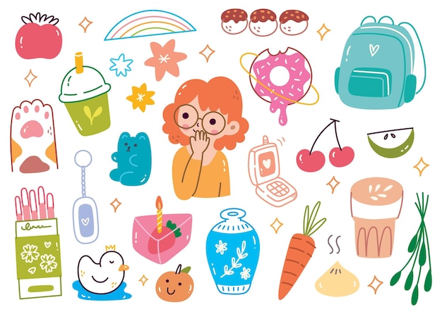Charming Collection of Whimsical Illustrated Icons and Symbols | Jiffy ...