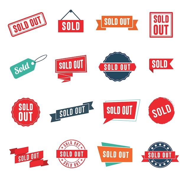 Vibrant Sold Out Stickers and Badges Collection | Jiffy Designs
