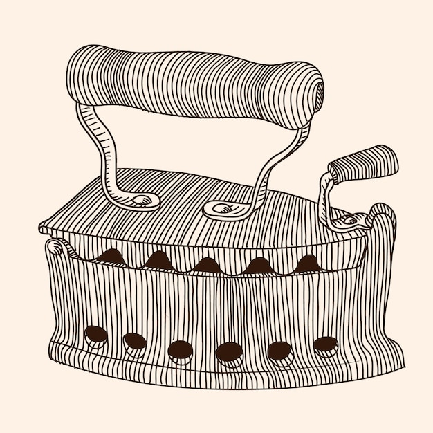 Vintage Striped Iron Clothes Press with Intricate Design | Jiffy Designs