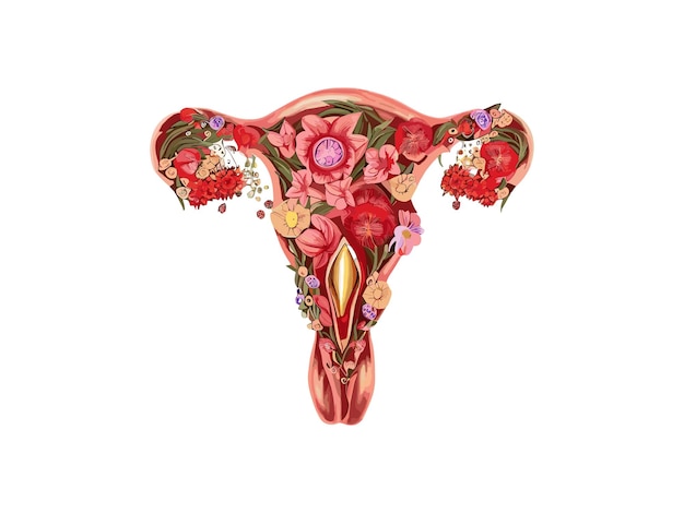 Vibrant Floral Uterus: A Stunning Anatomical Masterpiece | Jiffy Designs
