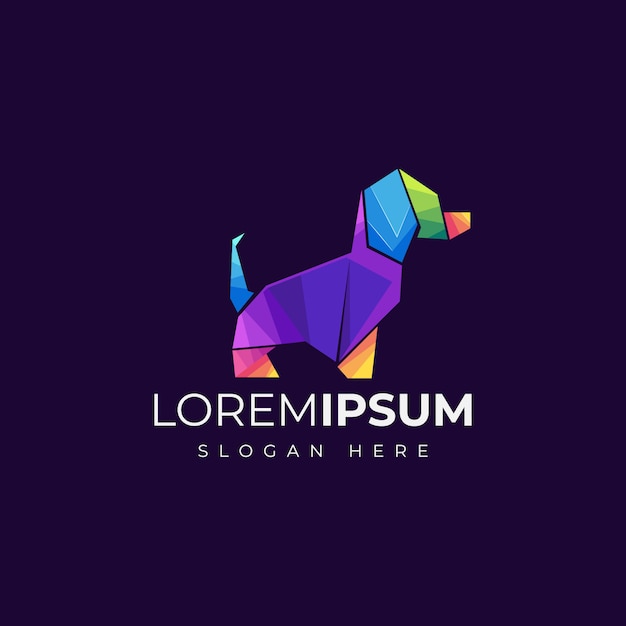 Vibrant Geometric Dog Logo in Striking Color Palette | Jiffy Designs
