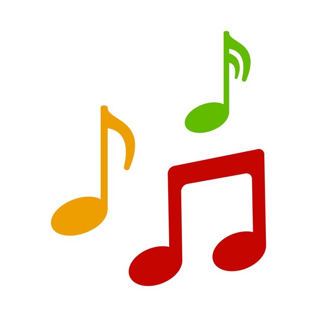 Vibrant Musical Notes in Primary Colors | Jiffy Designs