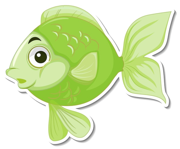 Vibrant and Whimsical Green Fish Illustration | Jiffy Designs