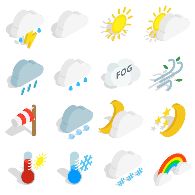 Vibrant Weather Icon Collection: Diverse Symbols for Forecast Needs ...