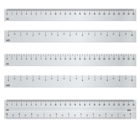 Inch And Metric Rulers. Centimeters And Inches Measuring Scale Cm ...