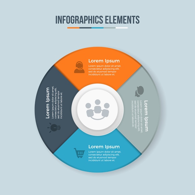 Circular Infographic Design with Segmented Sections and Icons | Jiffy ...