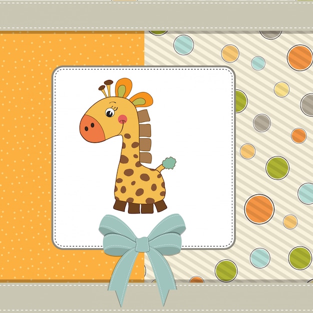 Cute Giraffe Illustration with Polka Dot Pattern Background | Jiffy Designs