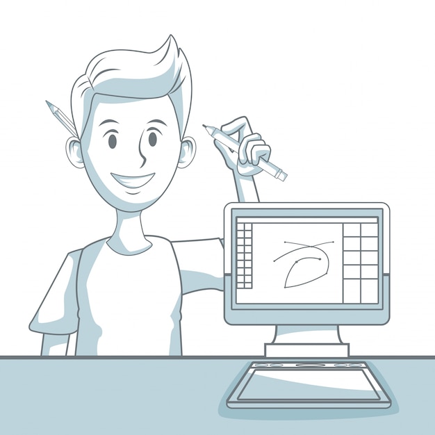 Cartoon Character Designing on Computer with Stylus Pen | Jiffy Designs