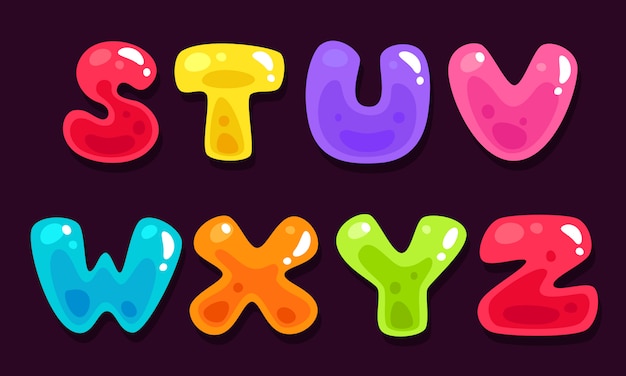Vibrant and Playful Alphabet Letters in Jelly-Like Shapes | Jiffy Designs