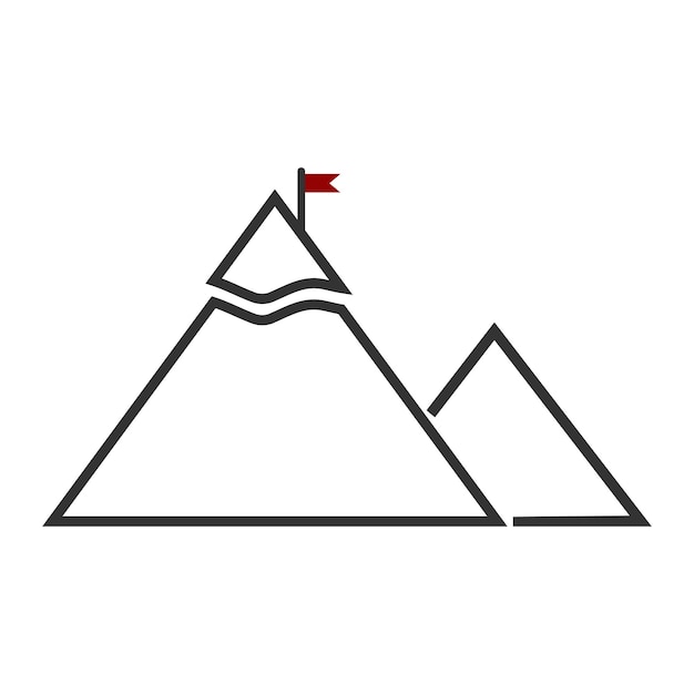 Majestic Mountain Peaks with Waving Flag | Jiffy Designs