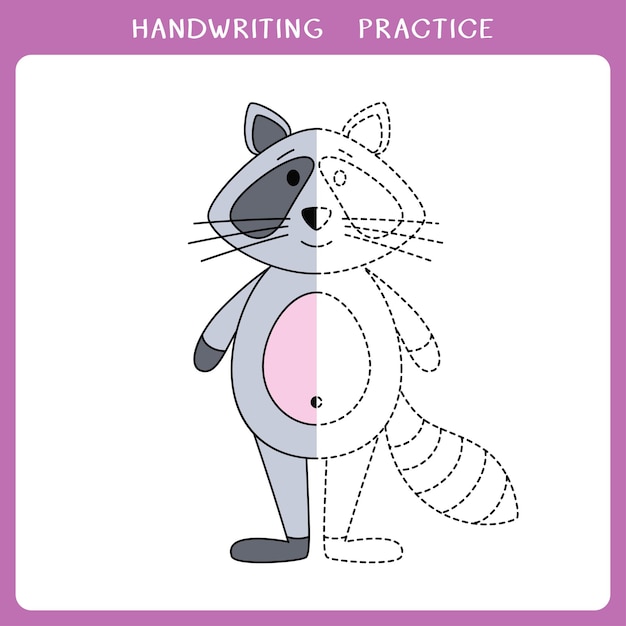 Adorable Raccoon Handwriting Practice Template | Jiffy Designs