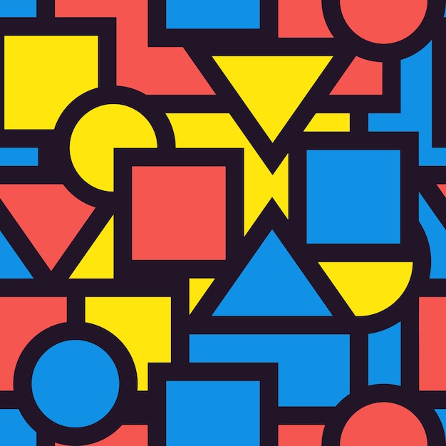 Vibrant Geometric Shapes in Primary Colors | Jiffy Designs