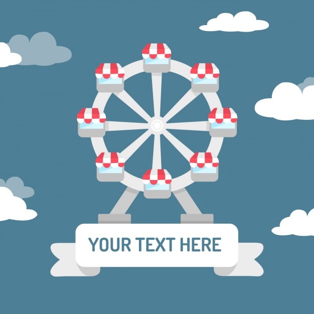 Iconic Ferris Wheel Illustration with Customizable Banner | Jiffy Designs