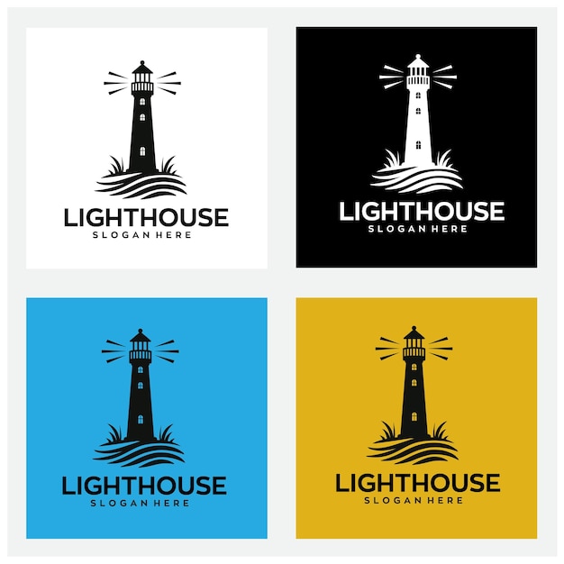 Versatile Lighthouse Graphic Collection with Vibrant Color Schemes ...