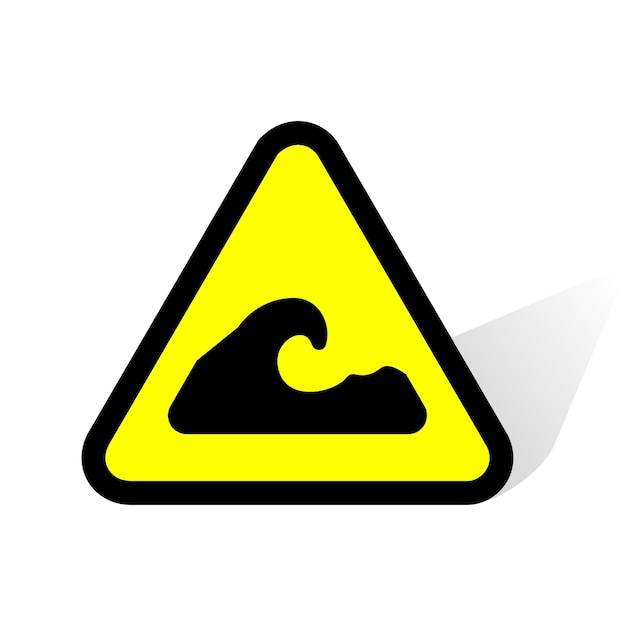 Striking Tsunami Warning Symbol in Bold Yellow and Black | Jiffy Designs