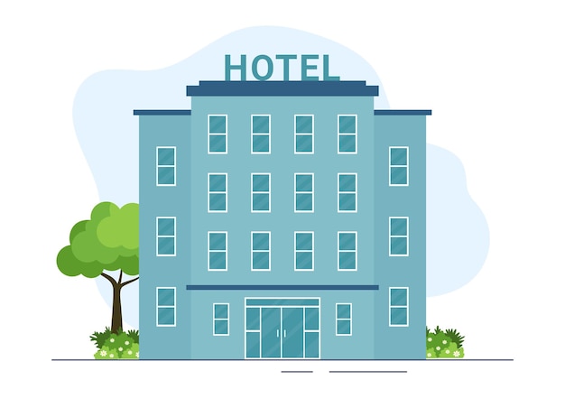 Elegant and Modern Hotel Building with Lush Greenery | Jiffy Designs
