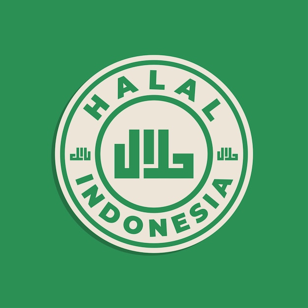 Iconic Halal Indonesia Seal on Vibrant Green Background | Jiffy Designs