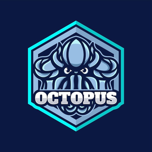 Majestic Octopus Emblem in Sleek Hexagon Design | Jiffy Designs
