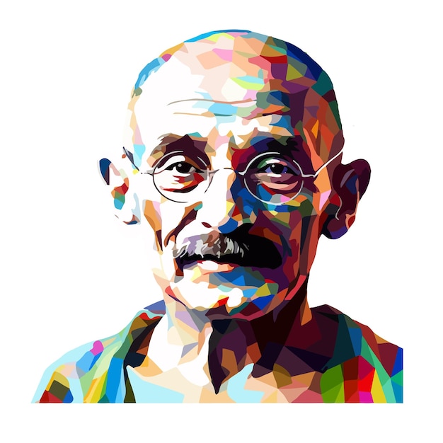 Vibrant Mosaic Portrait of Mahatma Gandhi | Jiffy Designs