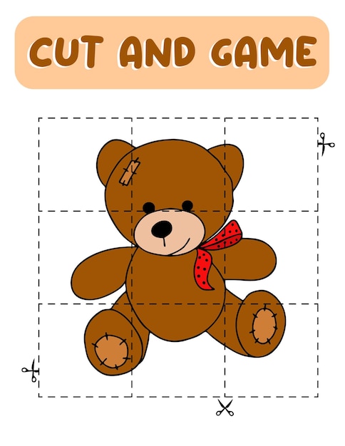 Adorable Teddy Bear Cut and Play Activity | Jiffy Designs