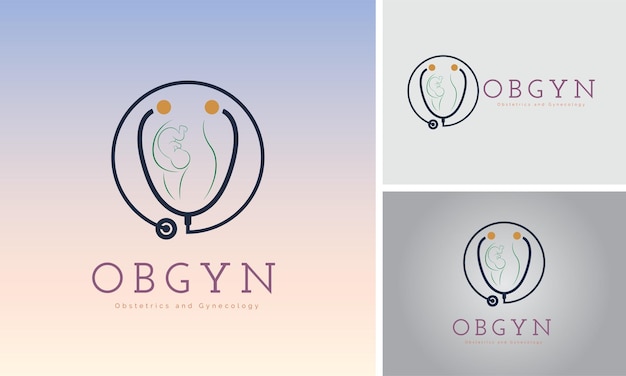 Elegant Obstetrics and Gynecology Logo with Stethoscope | Jiffy Designs