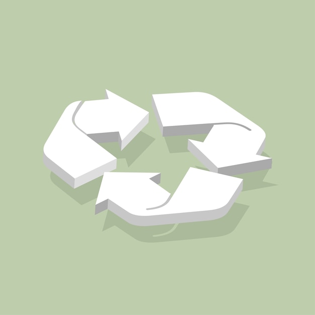 Minimalist Recycling Symbol in Elegant White Design | Jiffy Designs