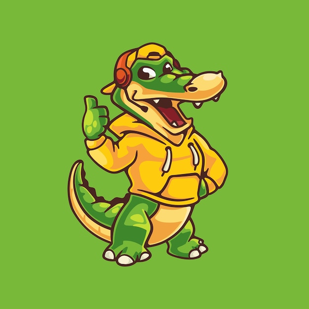 Friendly Cartoon Alligator Giving a Thumbs Up | Jiffy Designs