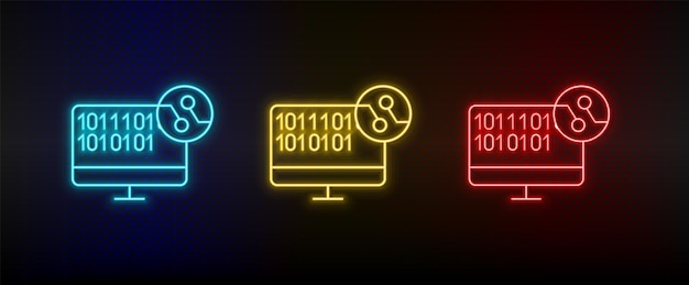 Vibrant Neon Binary Code Computer Displays | Jiffy Designs