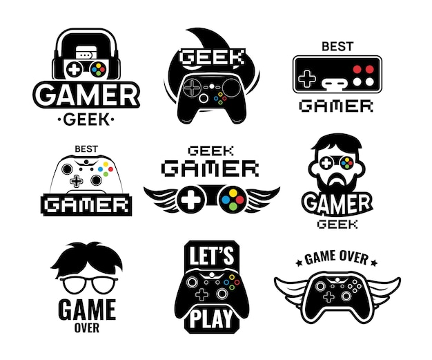 Vibrant Gaming Logos with Retro Controllers and Gamer Gear | Jiffy Designs