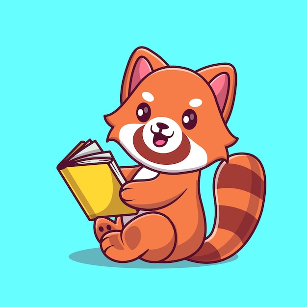 Adorable Red Panda Reading a Storybook Happily | Jiffy Designs
