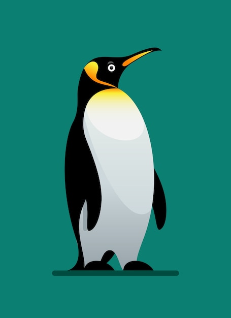 Majestic Emperor Penguin on Vibrant Teal Background | Jiffy Designs