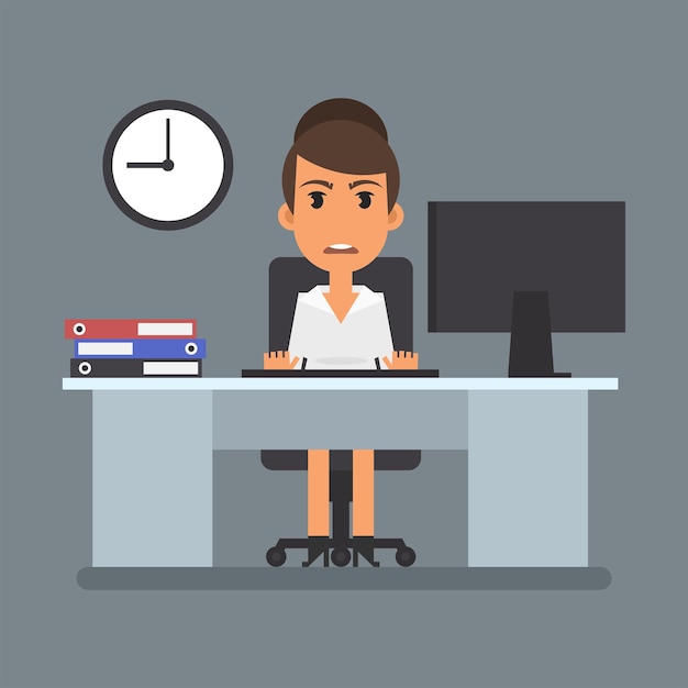 Hardworking Office Worker Diligently Typing at Desk | Jiffy Designs
